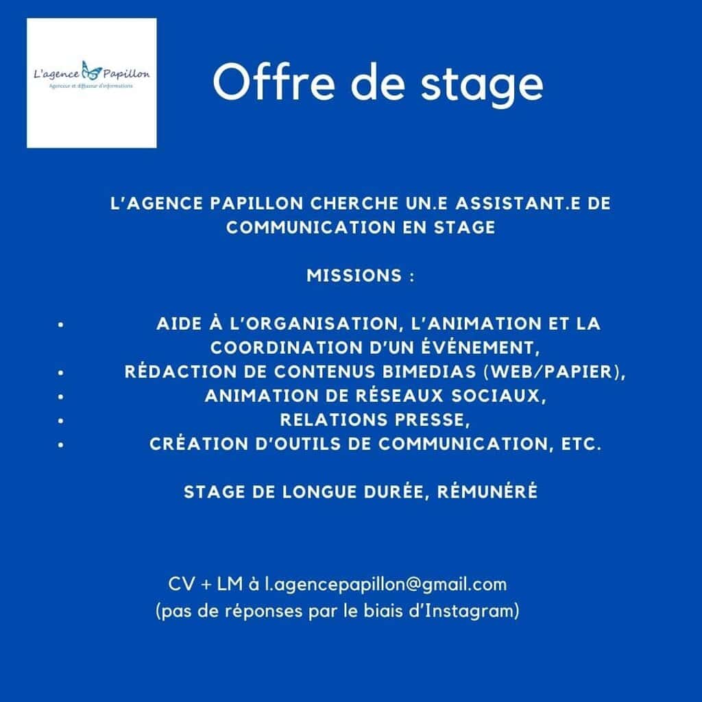 Offre de stage - L'Agence Papillon